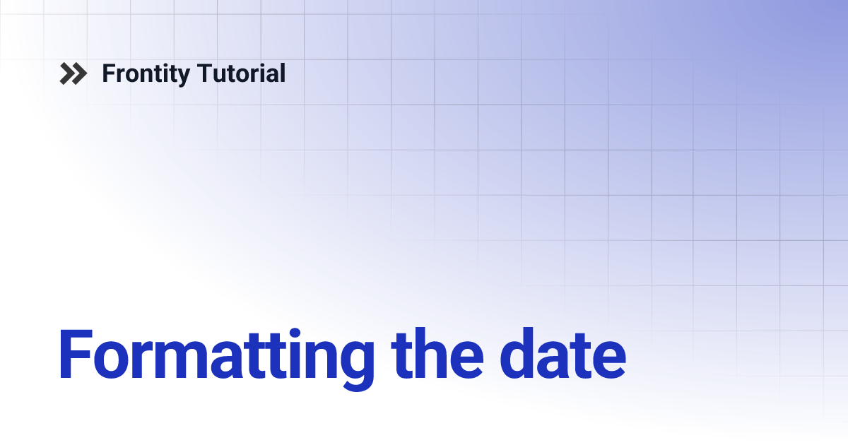 Formatting the date | Frontity Tutorial